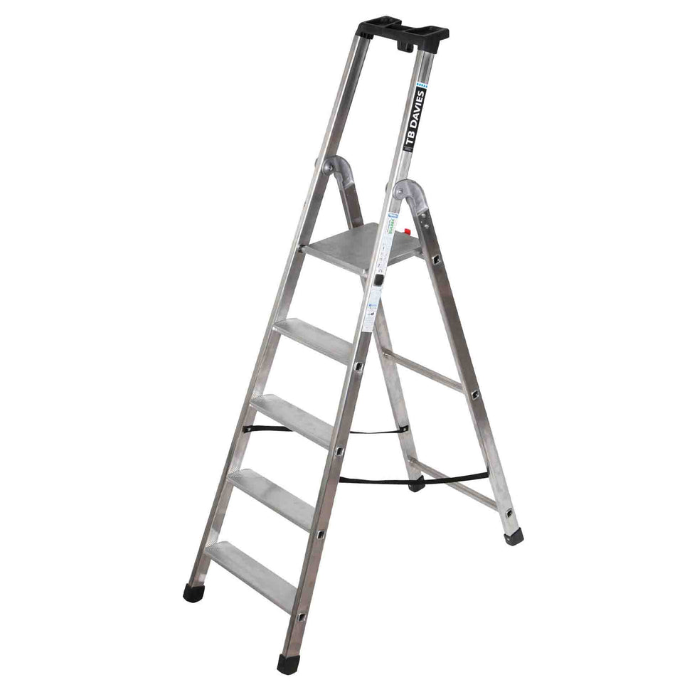 Aluminium Platform Step Ladder 5 Tread - Storage N Stuff