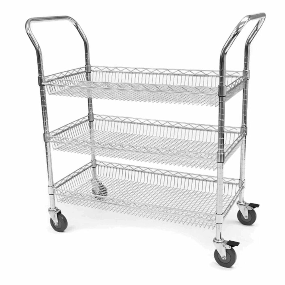 Chrome Wire Basket Trolleys - Free Delivery - Storage N Stuff ...